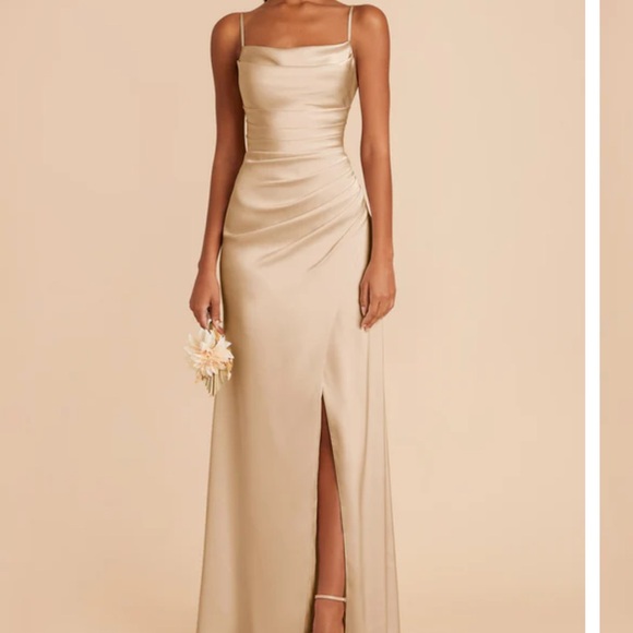 Birdy Grey | Dresses | Birdy Grey Lydia Matte Satin Dress Gold | Poshmark